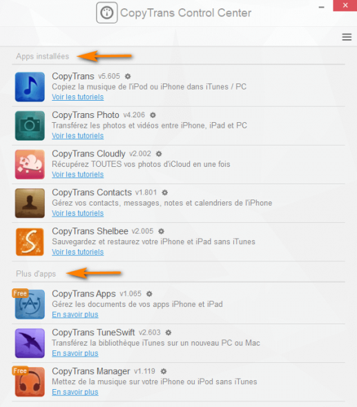 Comment utiliser CopyTrans Control Center ? - CopyTrans
