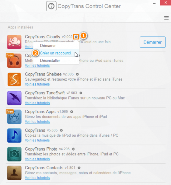 Comment utiliser CopyTrans Control Center ? - CopyTrans