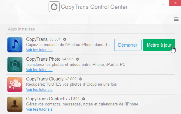 Comment utiliser CopyTrans Control Center ? - CopyTrans