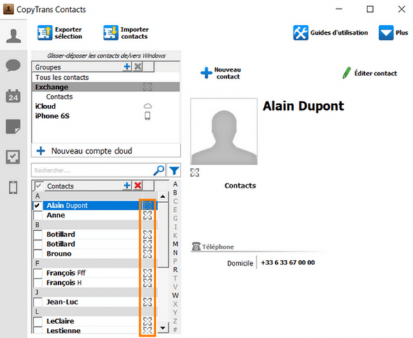 Comment sauvegarder les contacts Exchange dans l’iPhone ? | CopyTrans