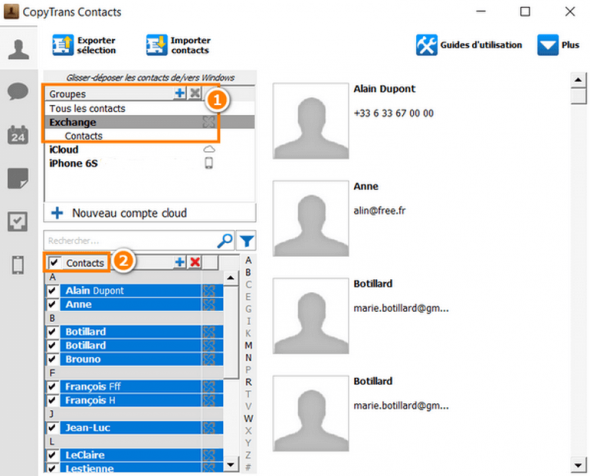 Comment sauvegarder les contacts Exchange dans l’iPhone ? | CopyTrans