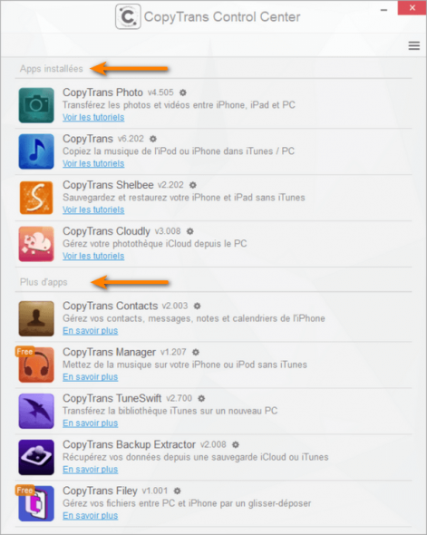 Comment utiliser CopyTrans Control Center ? - CopyTrans