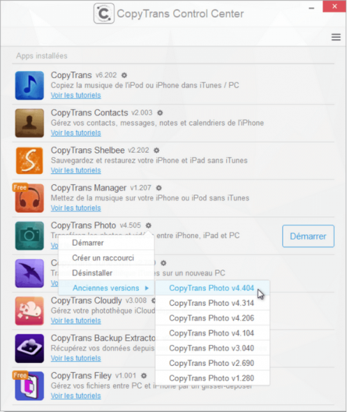 Comment utiliser CopyTrans Control Center ? - CopyTrans