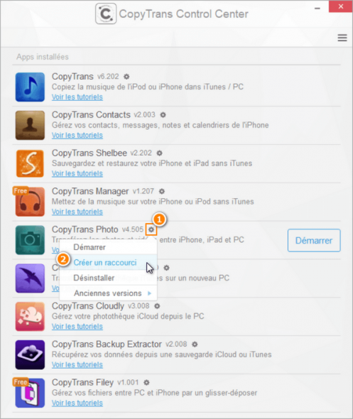 Comment utiliser CopyTrans Control Center ? - CopyTrans